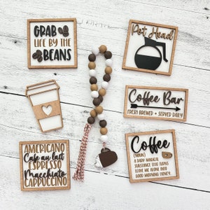 BUNDLE // Coffee Themed Tiered Tray Decor // Coffee Themed Signs ...