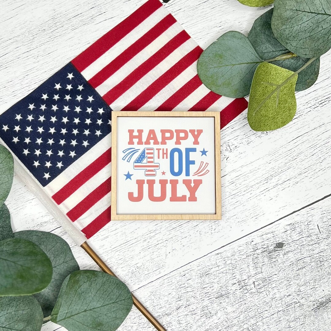 Mini Framed 4th of July Sign // Happy Fourth of July Sign // Mini 4th ...
