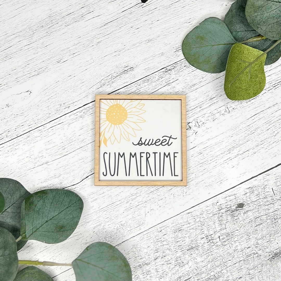Mini Framed Summer Themed Sign // Sweet Summer Time-sunflower // Mini ...
