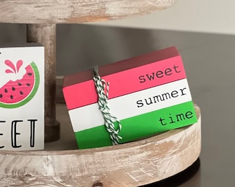 Mini Tier Tray Books // 4th of July Mini Book Stack // Summer - Etsy