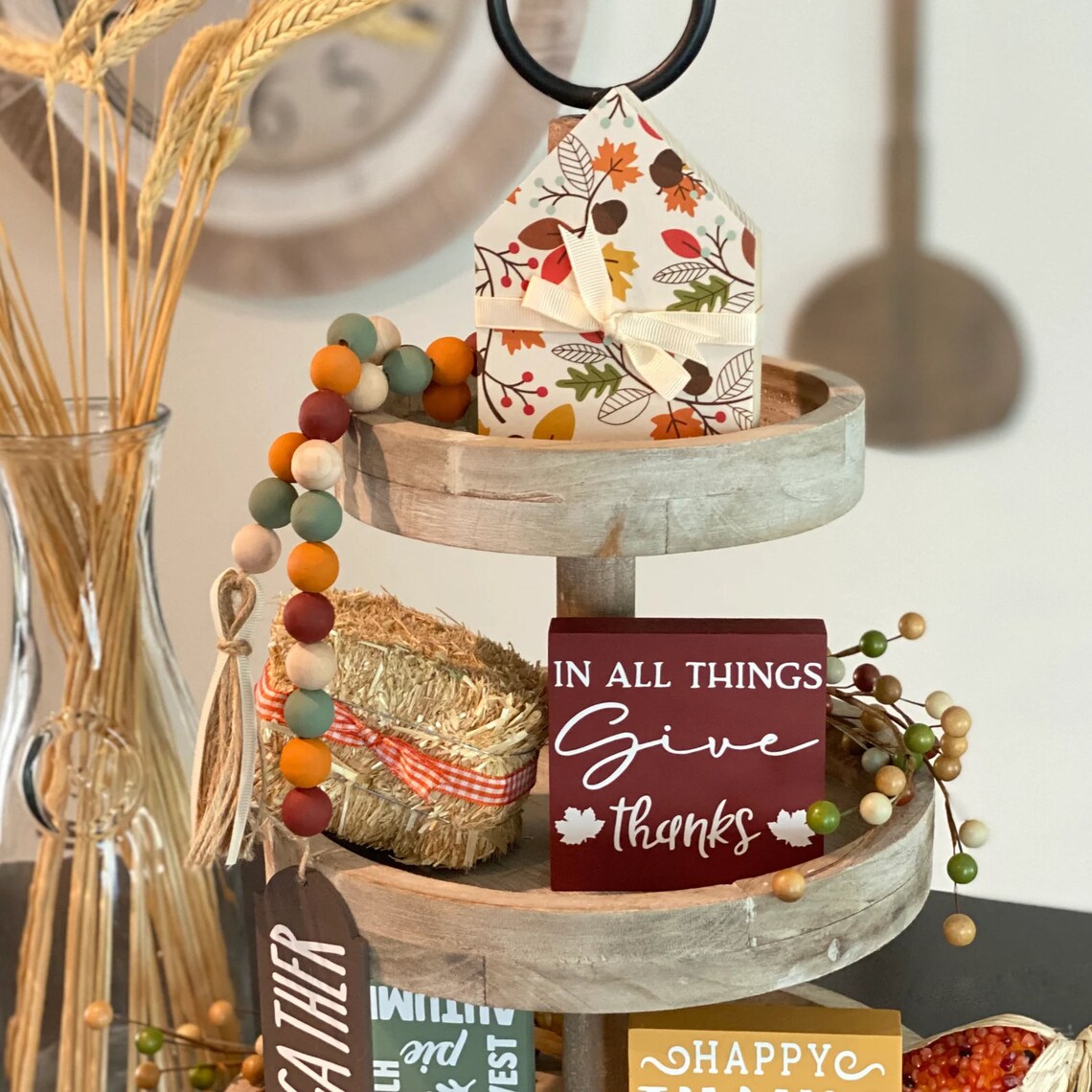 Thanksgiving Tier Tray Signs // Thanksgiving Signs // Fall Tiered Tray ...