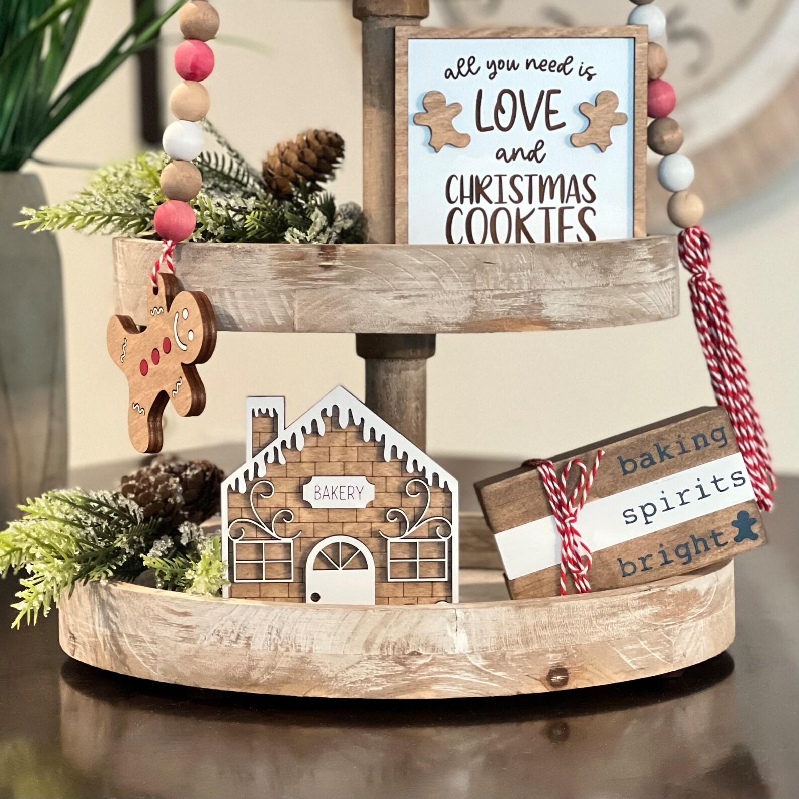 BUNDLE // Gingerbread Tier Tray Decor // Gingerbread Themed Signs ...