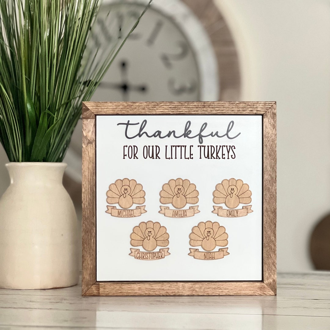 Personalized Fall Family Sign // Custom Name Turkey Sign ...