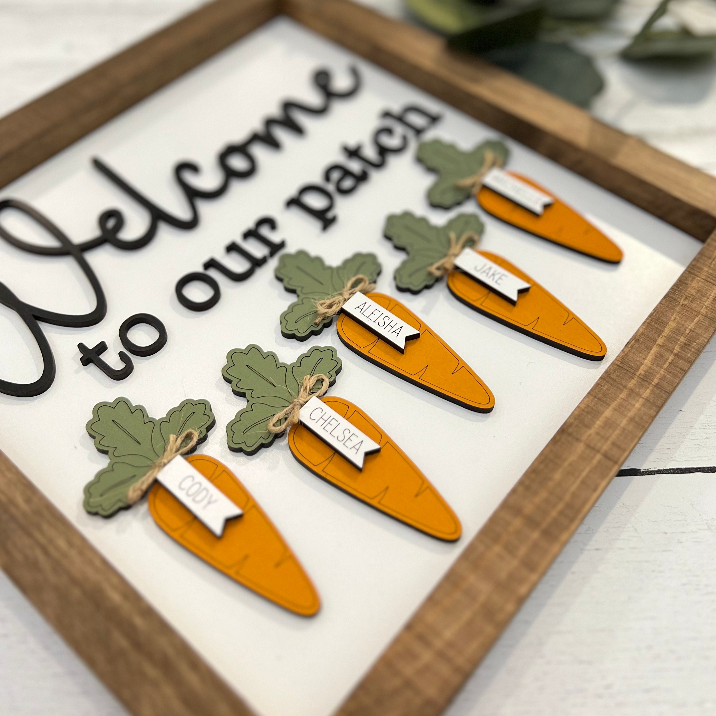 Personalized Easter Family Sign // Welcome to Our Carrot Patch ...