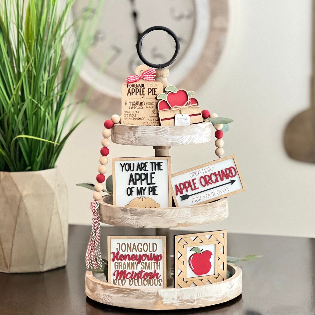 BUNDLE // Apple Themed Tiered Tray Decor // Apple Themed Signs ...
