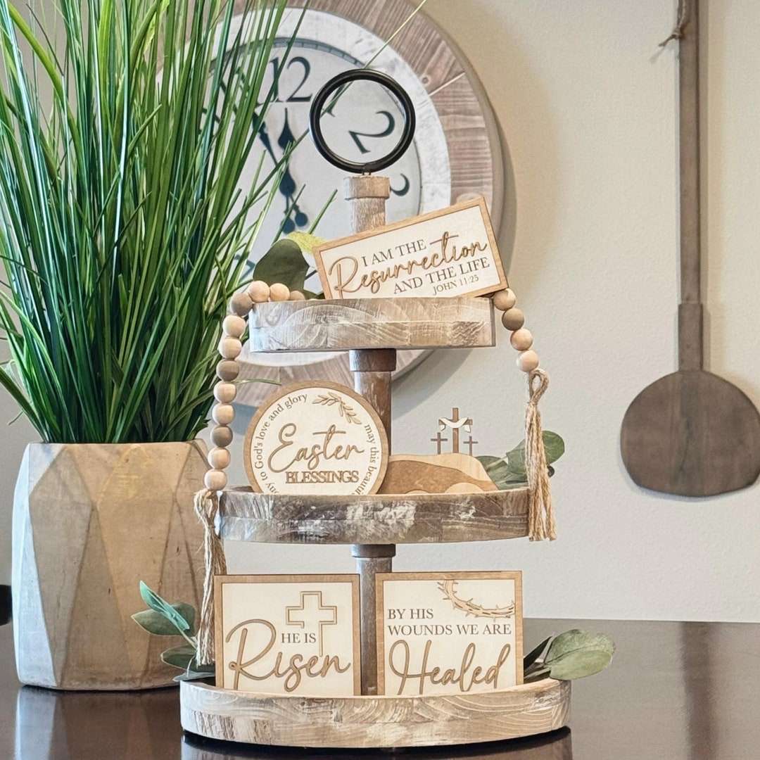 BUNDLE // Religious Easter Tiered Tray Decor Bundle // Christian Tier ...