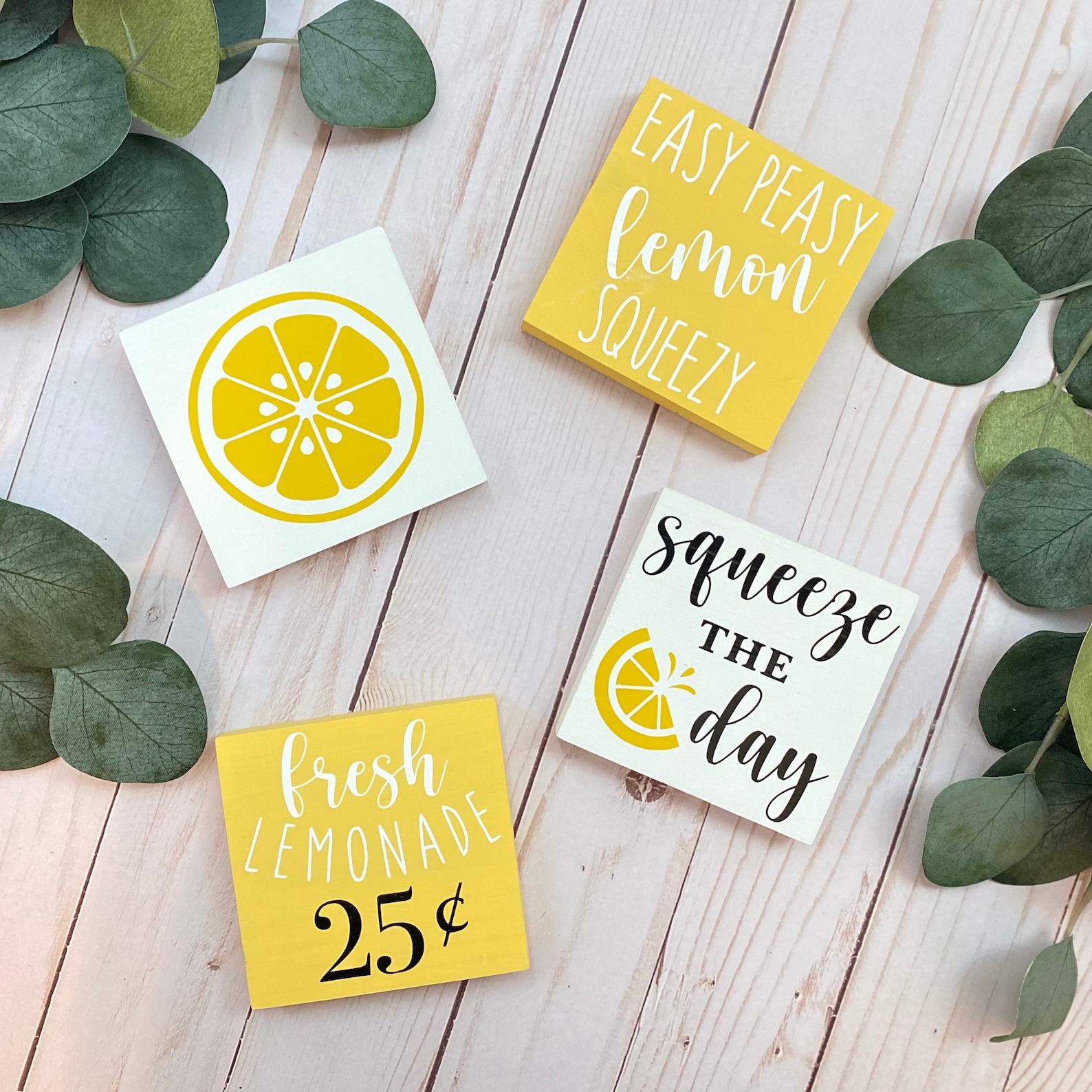 Tier Tray Signs // Lemon Themed Signs // Summer Decor // Wood | Etsy