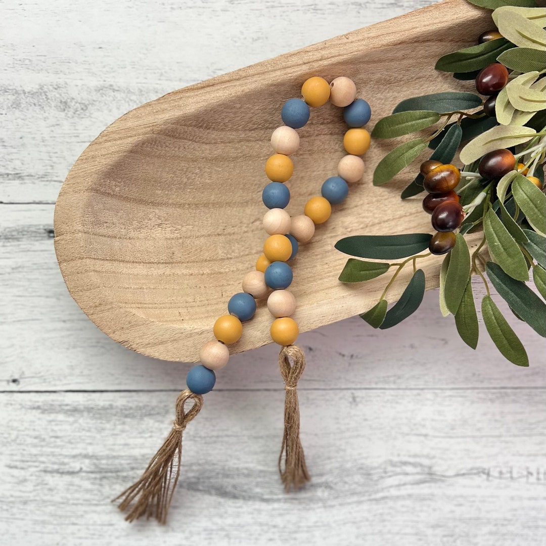 Bee Themed Wooden Bead Garland // Farmhouse Beads // Farmhouse Decor ...