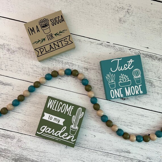 Tiered Tray Signs // Plant Themed Signs // Succulent Themed - Etsy