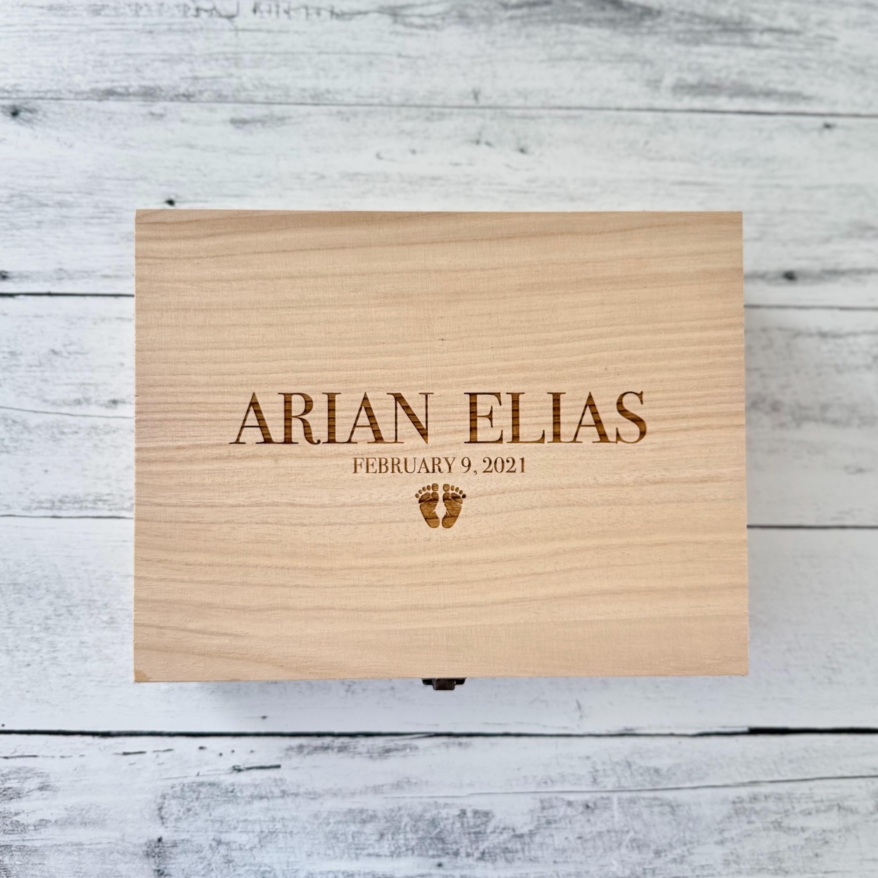 Personalized Baby Keepsake Box // Custom Baby Memory Box // Engraved ...