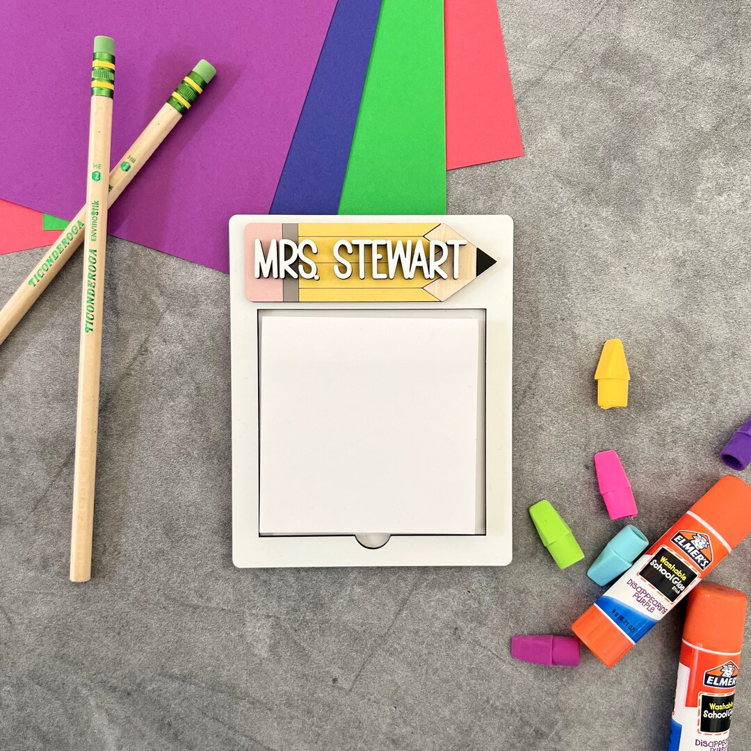 Teacher Sticky Note Holder // Personalized Sticky Note Holder // Desk ...
