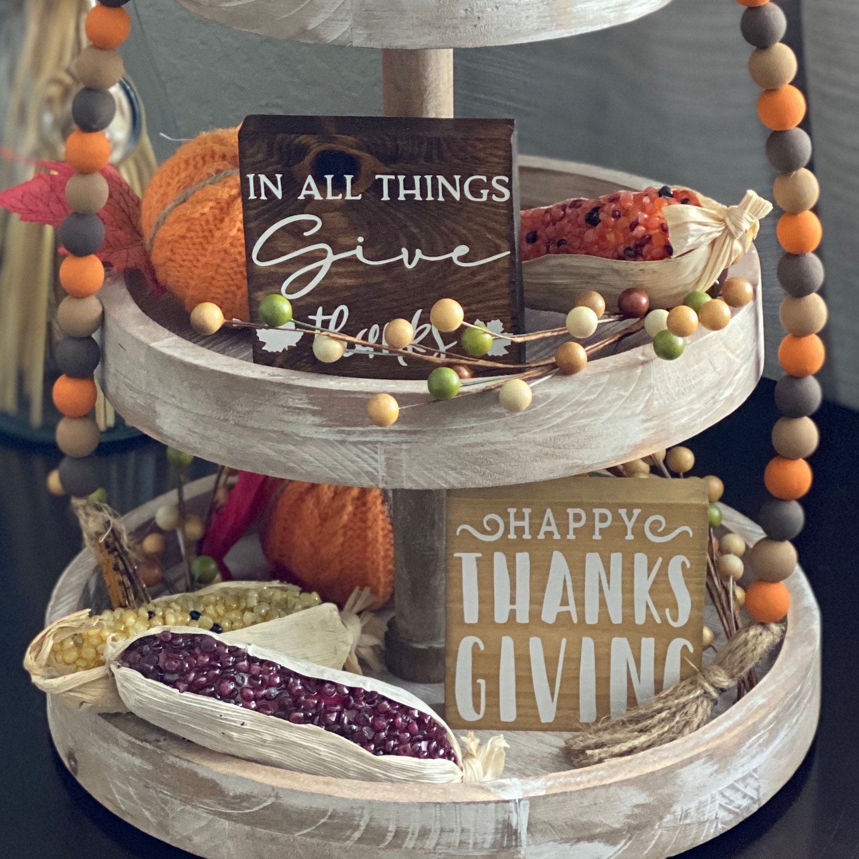 Tier Tray Signs // Thanksgiving Signs // Thanksgiving Decor // - Etsy