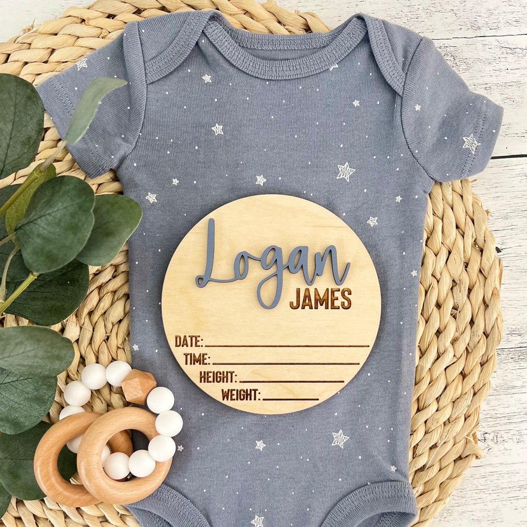 Custom Name Birth Stat Sign // Baby Photo Prop // Custom Baby Name Sign ...