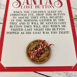 Santa's Lost Button // Kids Christmas Eve Box // Engraved Santa Button ...
