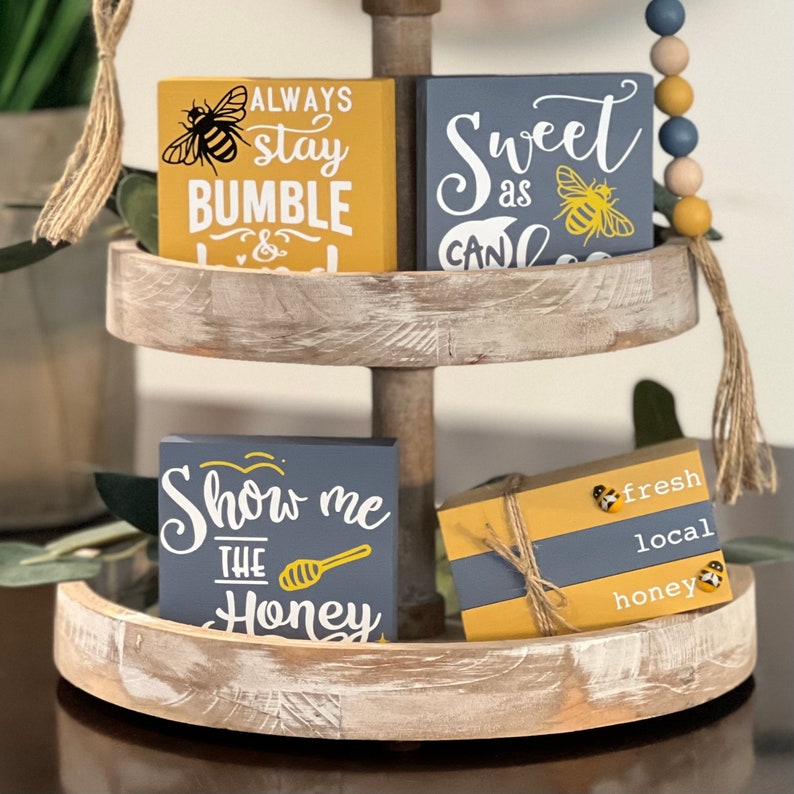 BUNDLE // Bee Themed Tier Tray Decor // Bumble Bee Themed Tier - Etsy