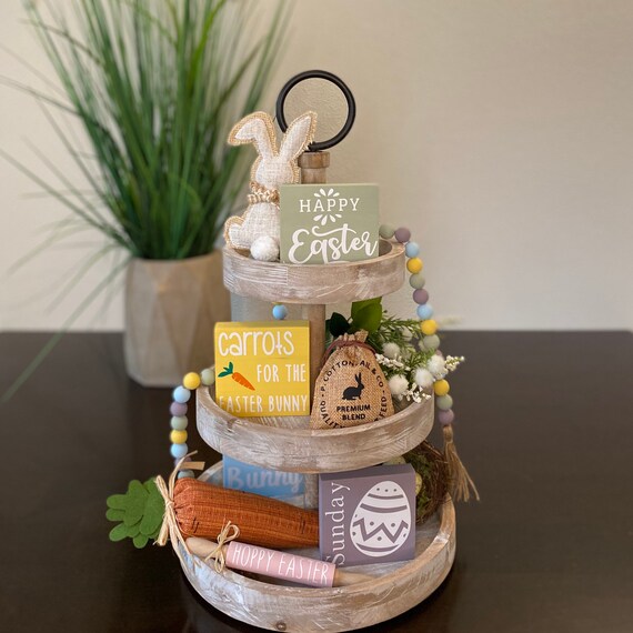 BUNDLE // Easter Tier Tray Decor // Easter Signs // Tier Tray | Etsy