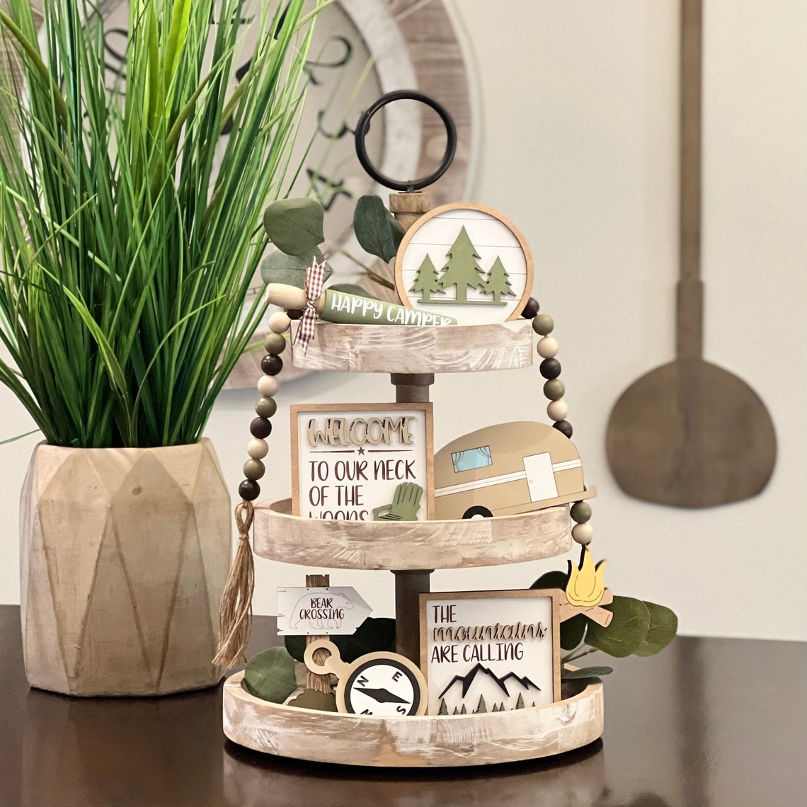 BUNDLE // Camping Tiered Tray Decor // Woodland Themed Signs - Etsy