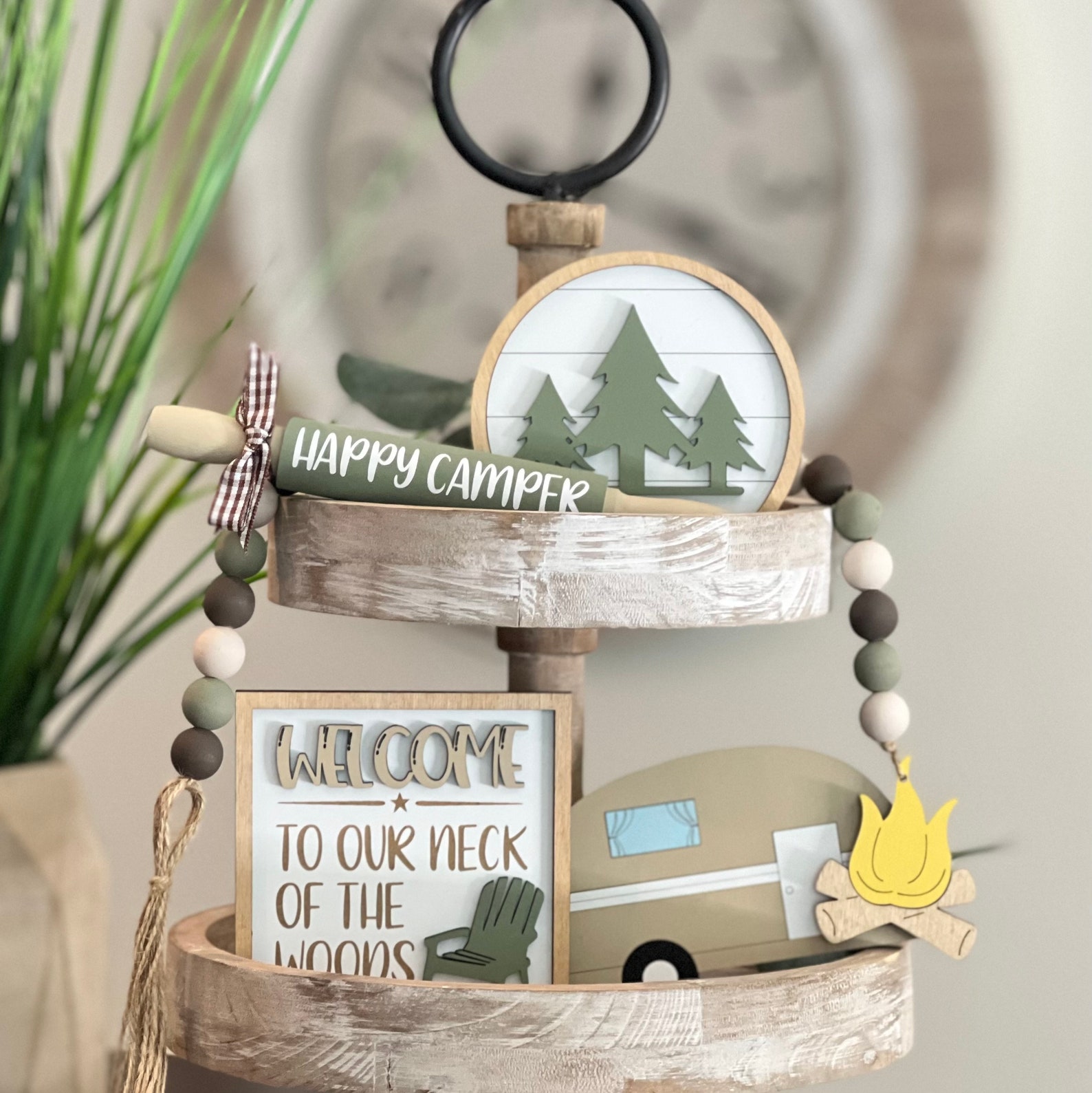 BUNDLE // Camping Tiered Tray Decor // Woodland Themed Signs - Etsy