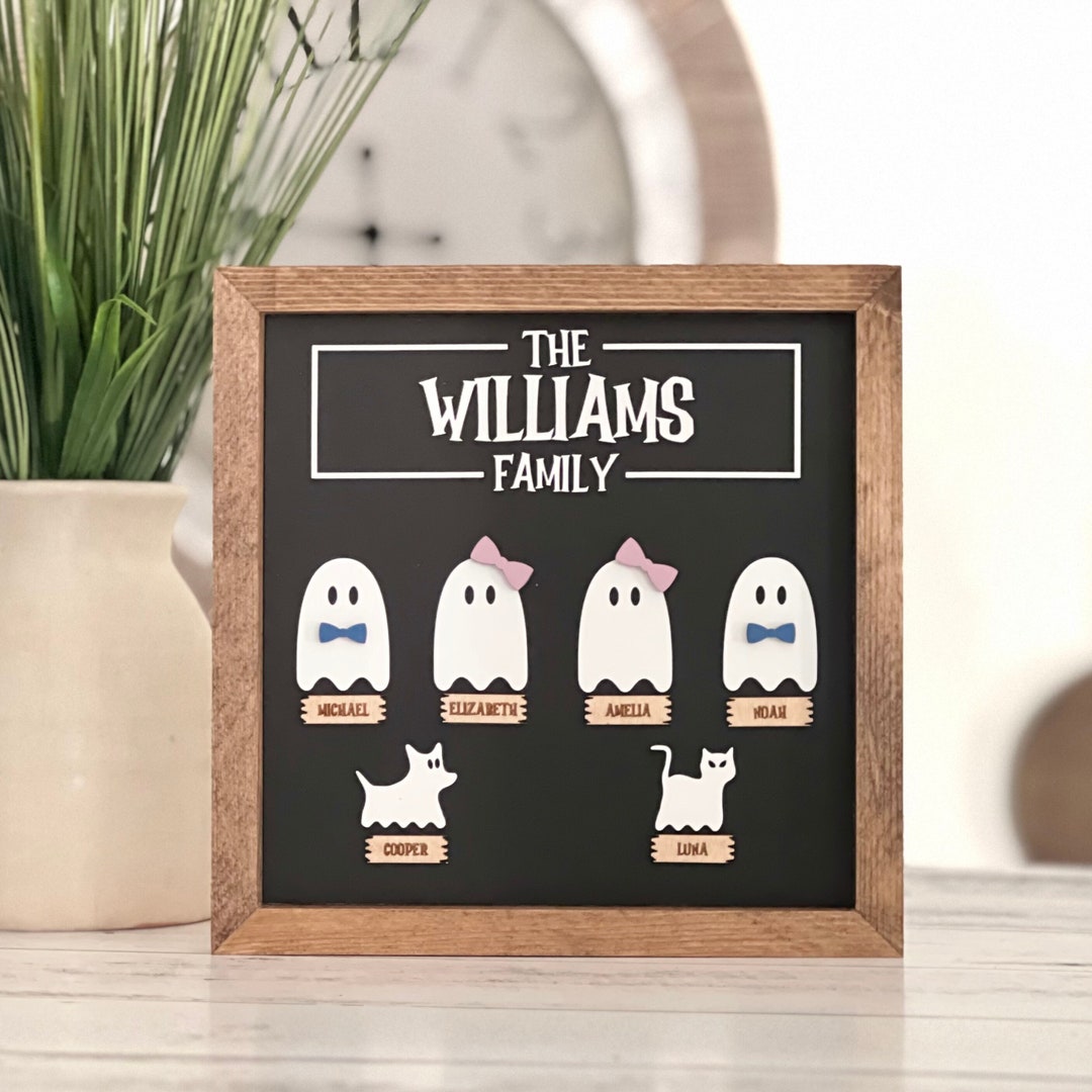 Personalized Halloween Family Sign // Custom Name Ghost Sign ...