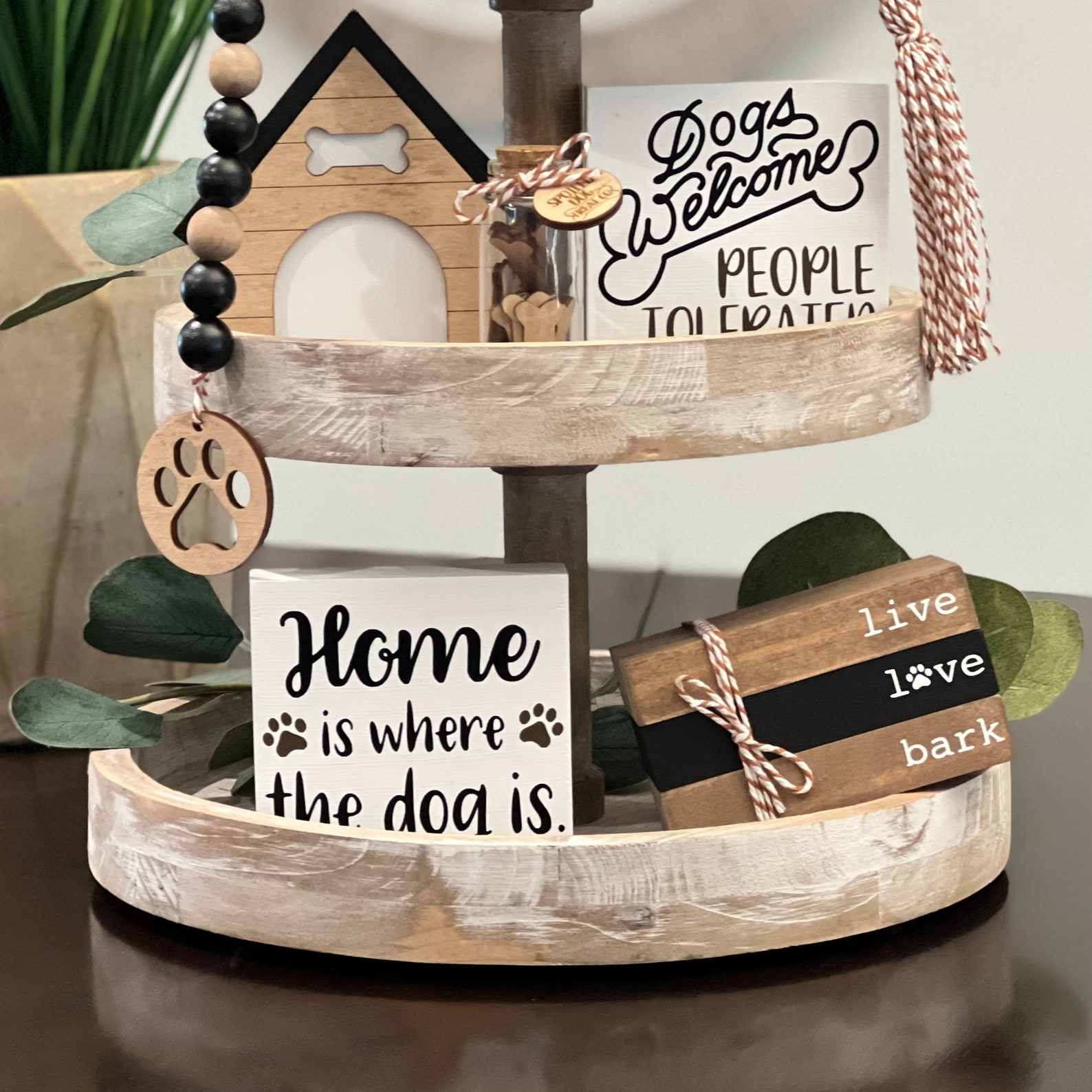BUNDLE // Dog Themed Tiered Tray Decor // Dog Themed Signs // - Etsy
