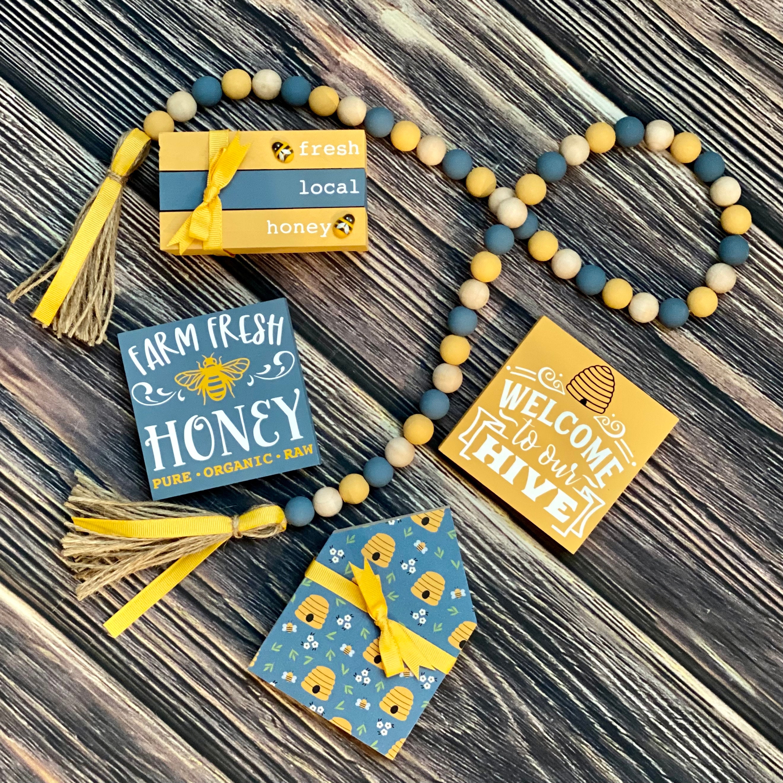 BUNDLE // Bee Themed Tier Tray Decor // Bumble Bee Themed Tier | Etsy