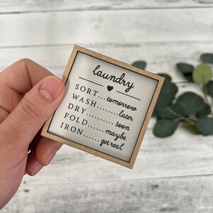 Mini Framed Laundry Themed Sign // Laundry List // Mini Laundry Themed ...