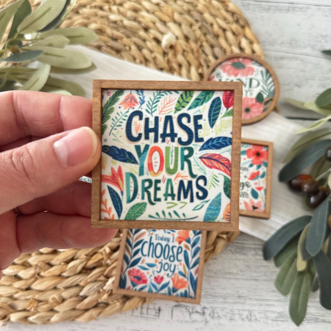 Affirmation Refrigerator Magnets // Inspirational Daily Reminder Wooden ...