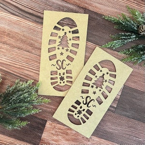Santa Boot Print Reusable Stencil // Christmas Eve Prop // Wooden Santa ...
