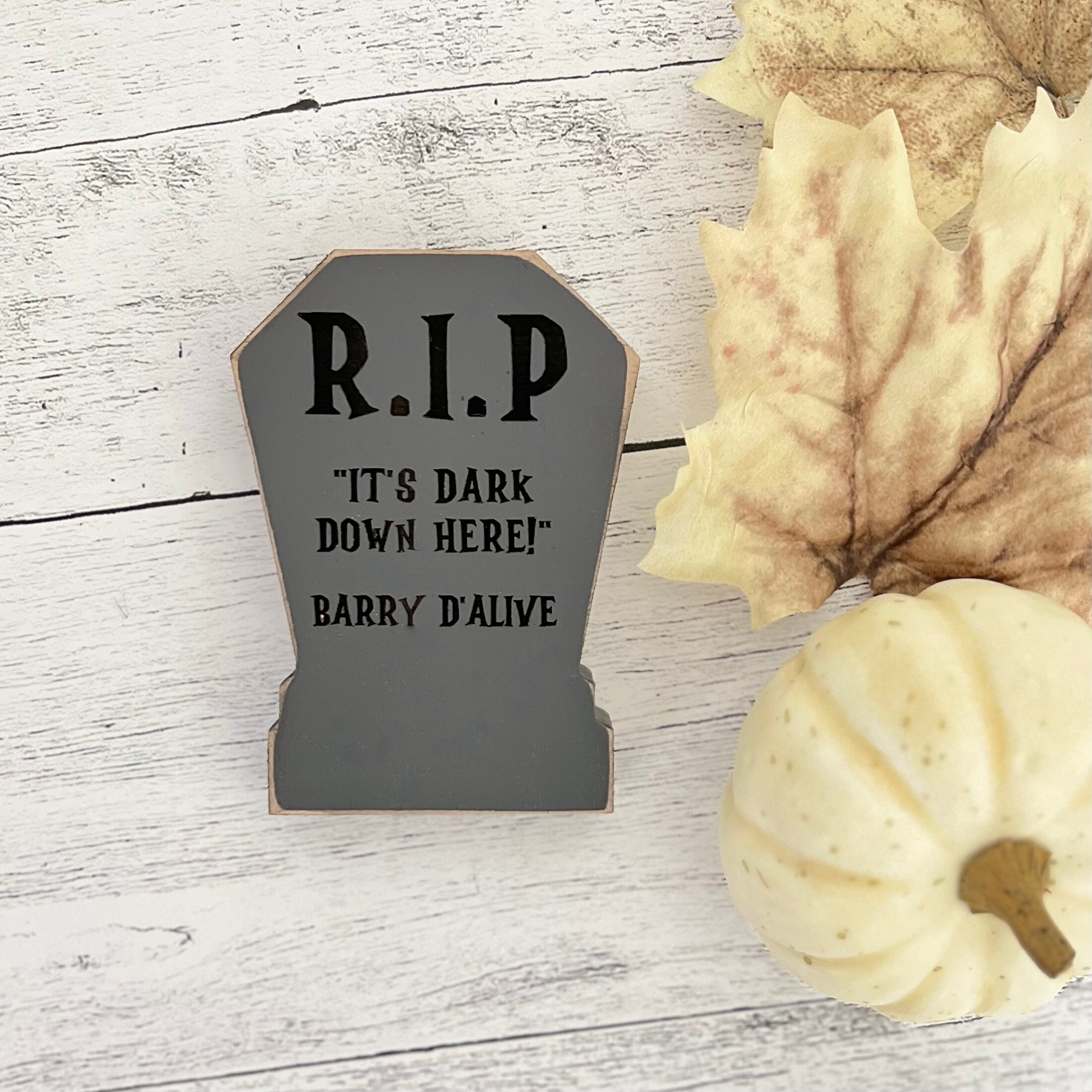 Wooden Tombstone Shelf Sitter // Chunky Wooden Gravestone // Halloween ...
