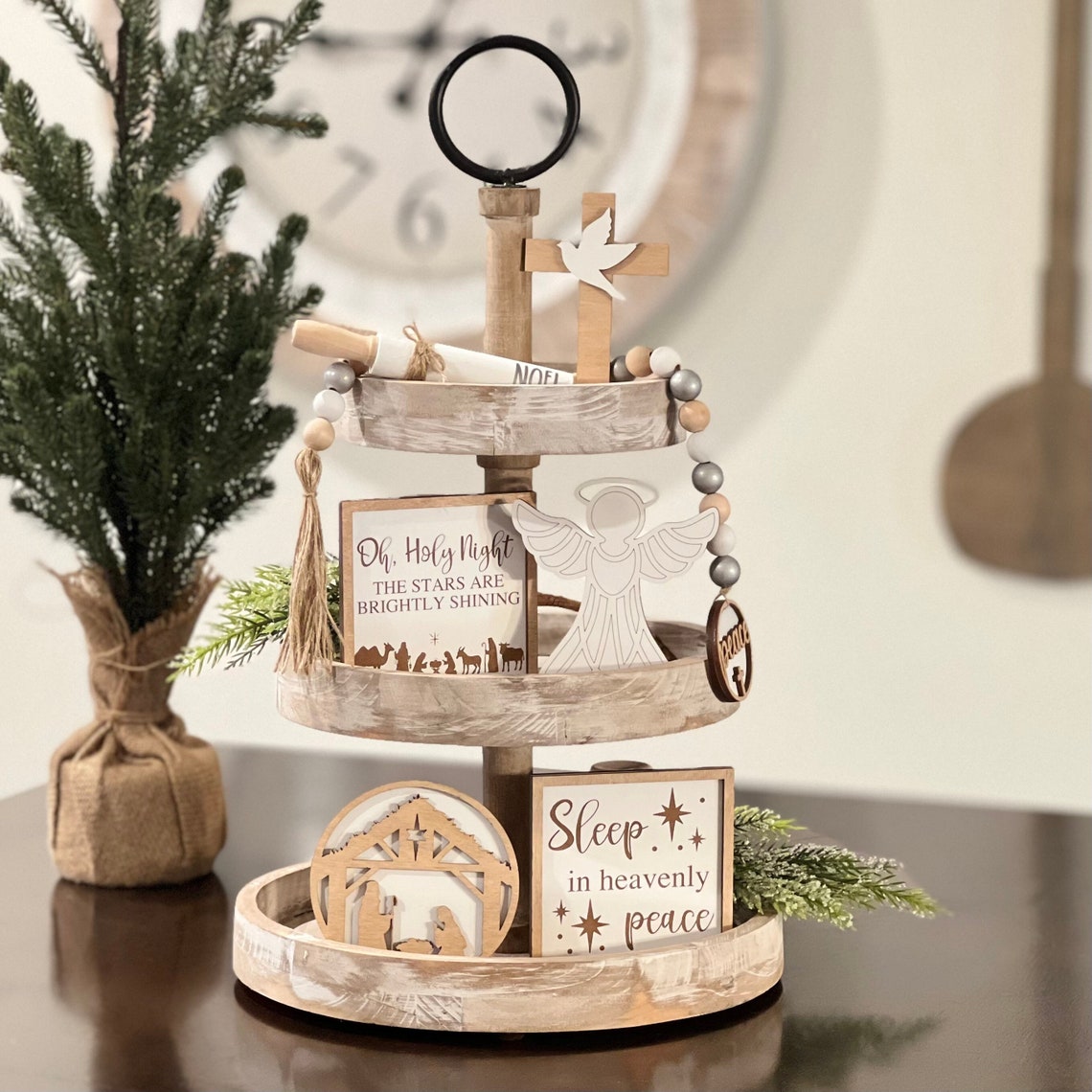 BUNDLE // Nativity Christmas Tier Tray Decor Bundle // Religious Tier ...