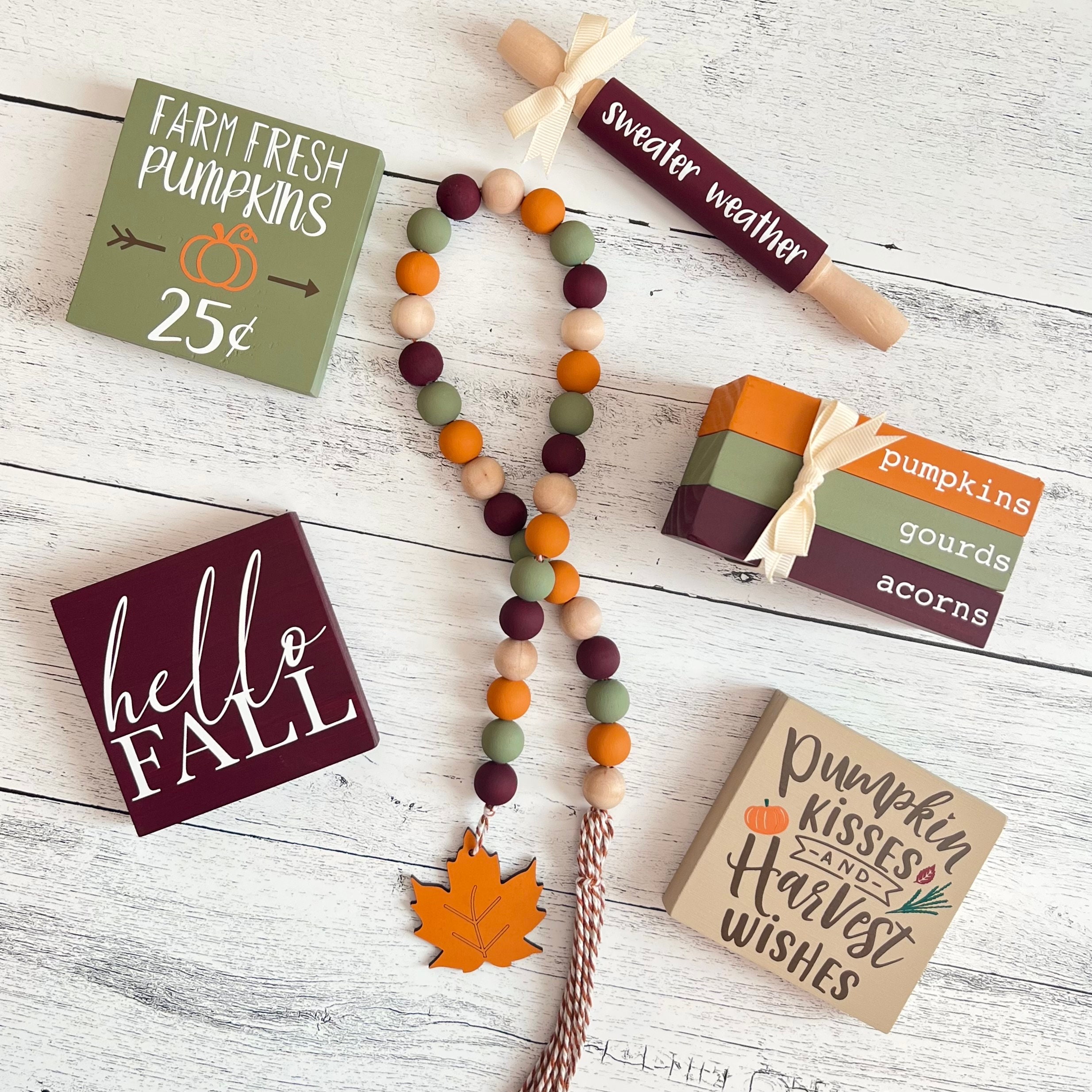 BUNDLE // Fall Tiered Tray Decor Bundle // Autumn Tier Tray - Etsy