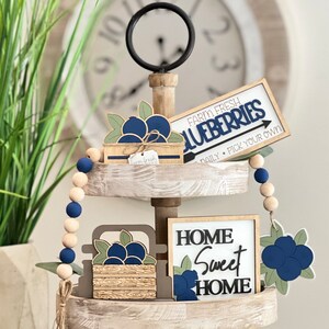 BUNDLE // Blueberry Themed Tiered Tray Decor // Blueberry Themed Signs ...