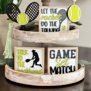 BUNDLE // Tennis Themed Tiered Tray Decor // Tennis Tiered Tray Signs ...