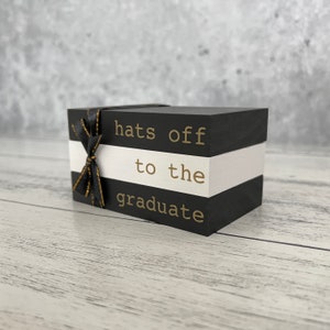 Mini Tier Tray Books // Graduation Themed Mini Book Stack // Graduation ...