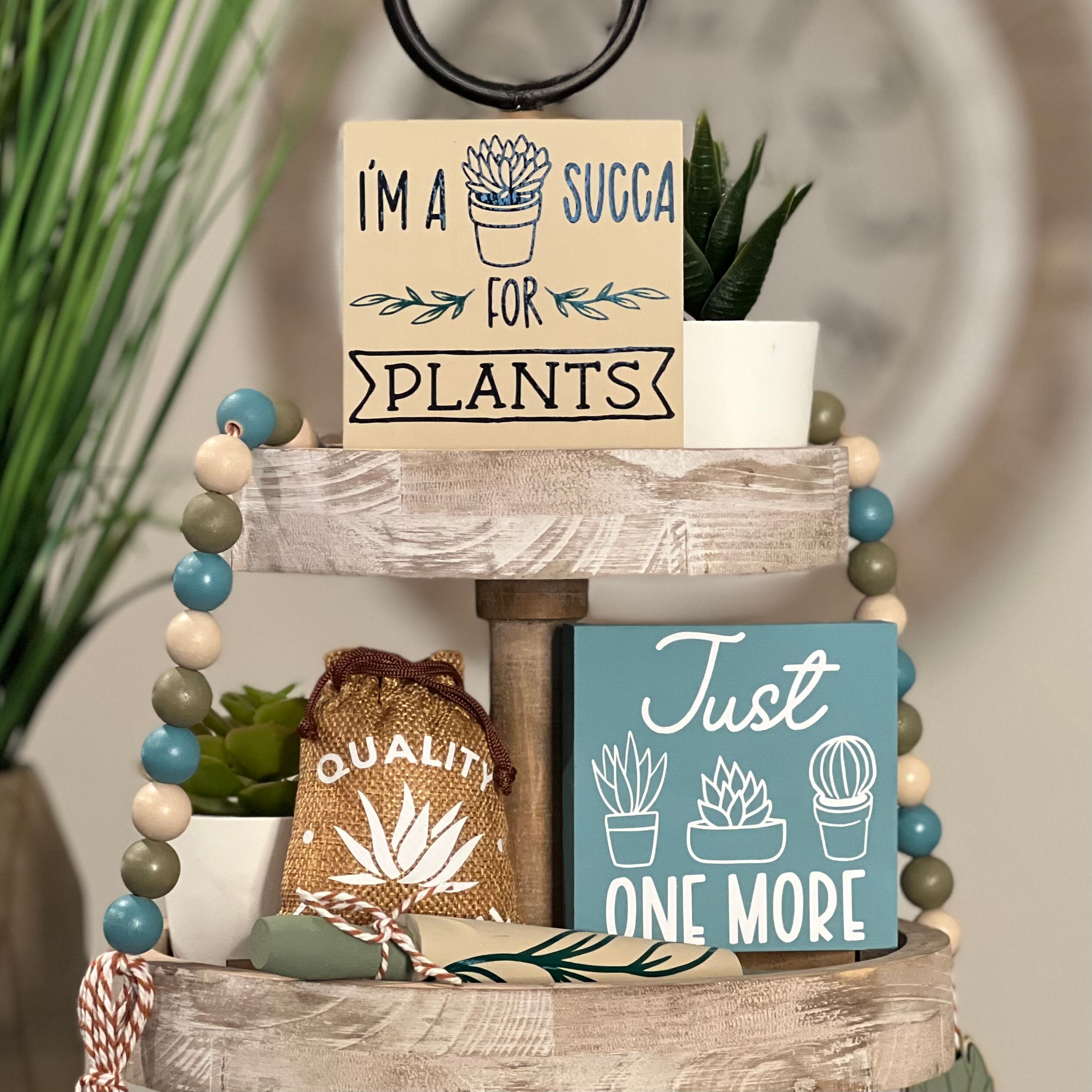 Tiered Tray Signs // Plant Themed Signs // Succulent Themed - Etsy