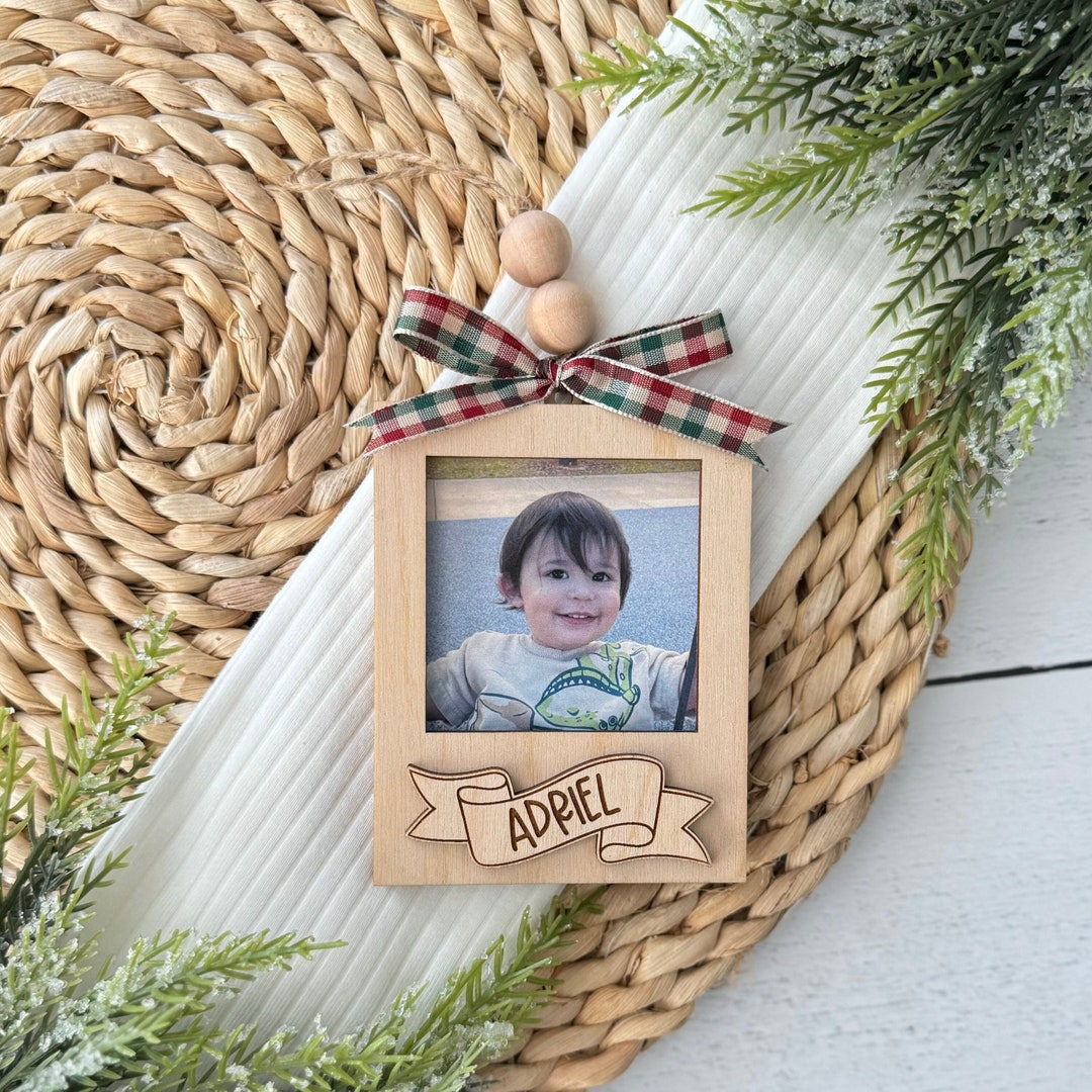 Personalized Photo Frame Ornament // Photo Christmas Ornament // Baby ...
