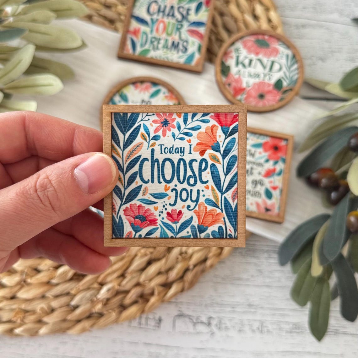 Affirmation Refrigerator Magnets // Inspirational Daily Reminder Wooden ...