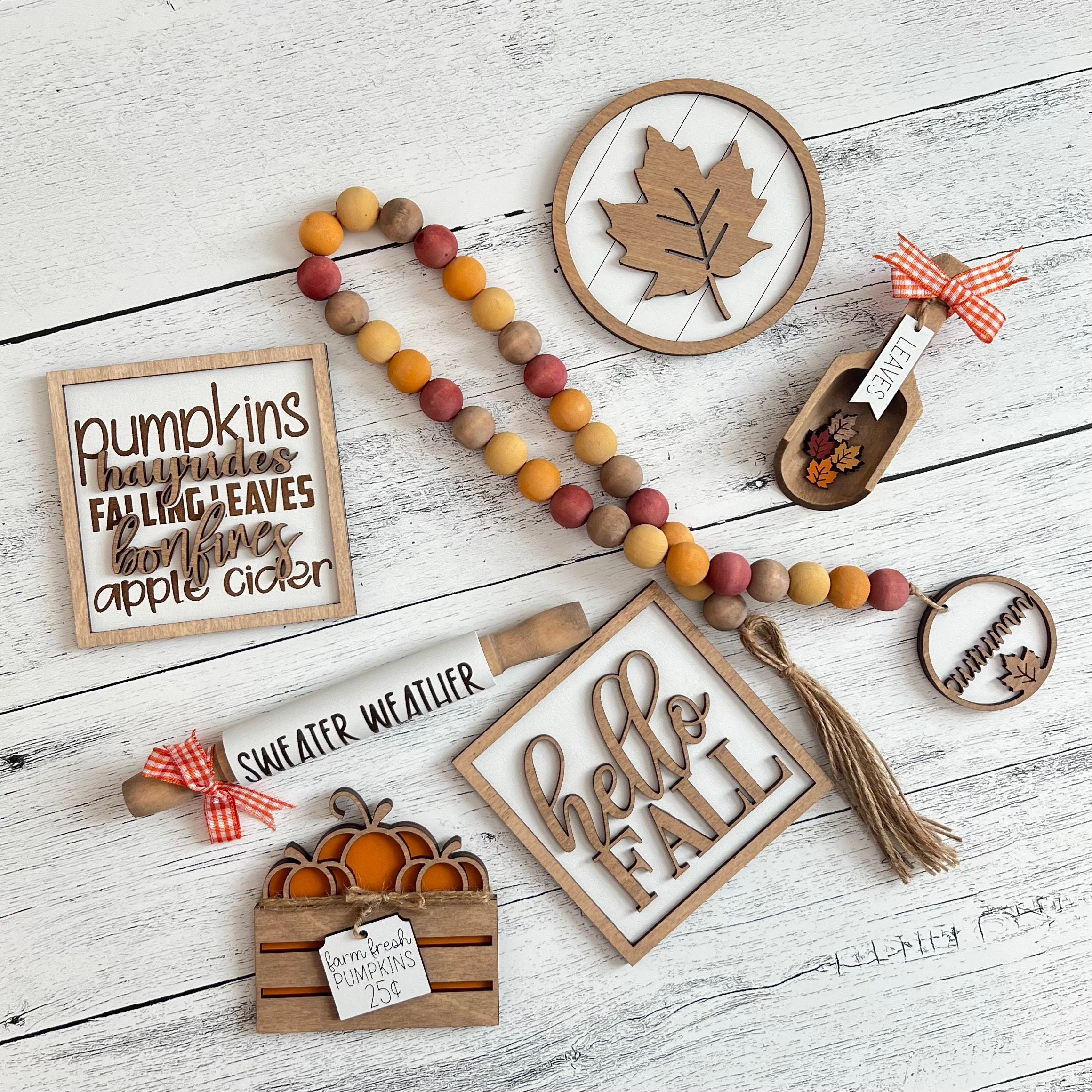 BUNDLE // Classic Fall Tier Tray Decor Bundle // Autumn Tier - Etsy