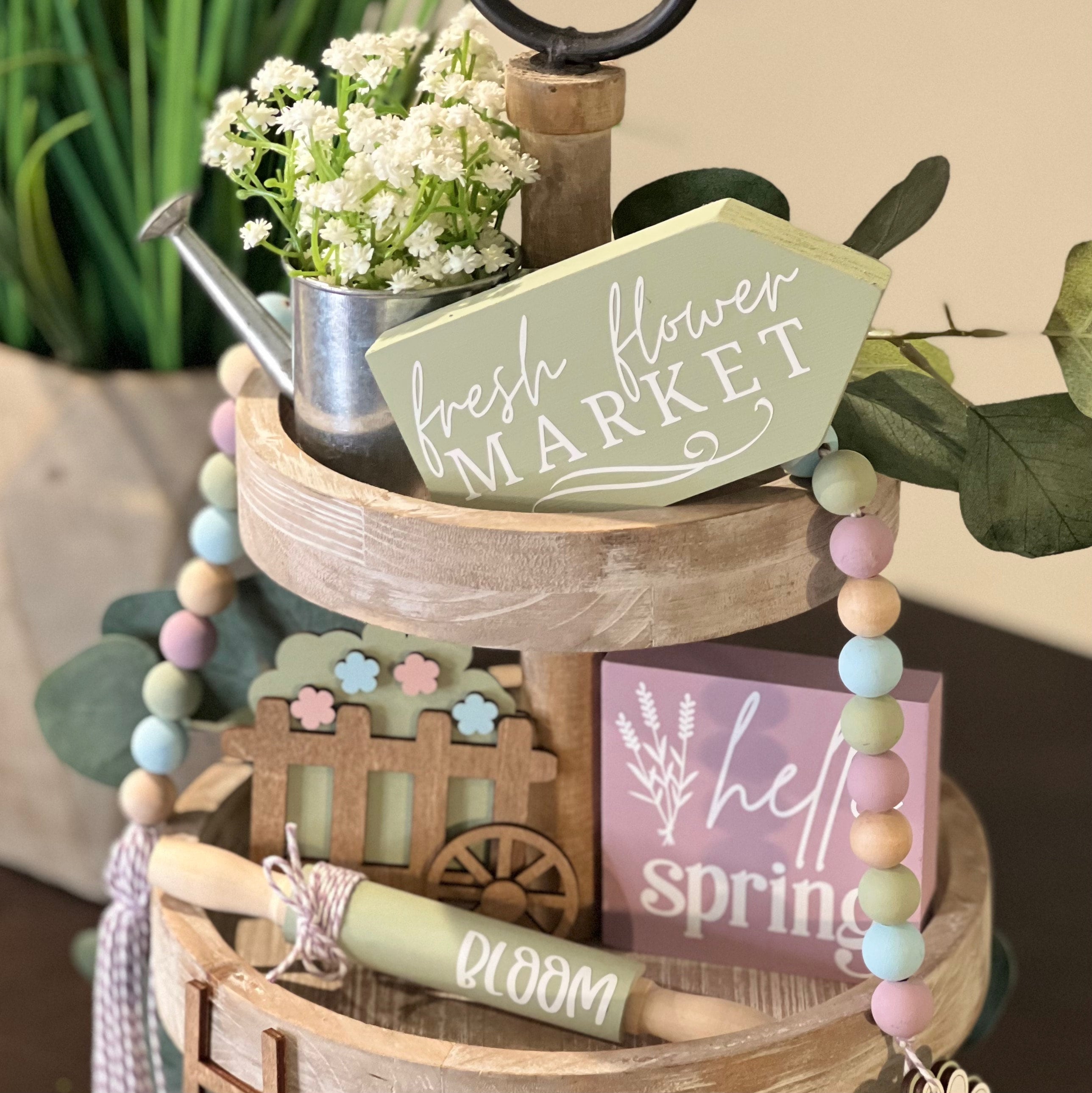 BUNDLE // Spring Tier Tray Decor // Spring Signs // Tier Tray - Etsy