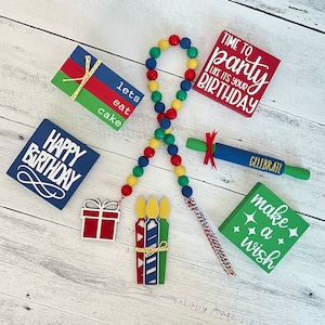 BUNDLE // Birthday Themed Tiered Tray Decor // Birthday Tiered Tray ...