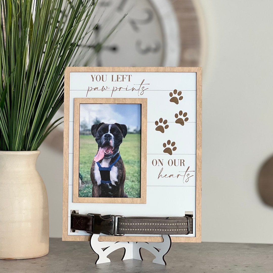 Pet Memorial Photo Frame // Frame With Collar Holder // Dog Bereavement ...