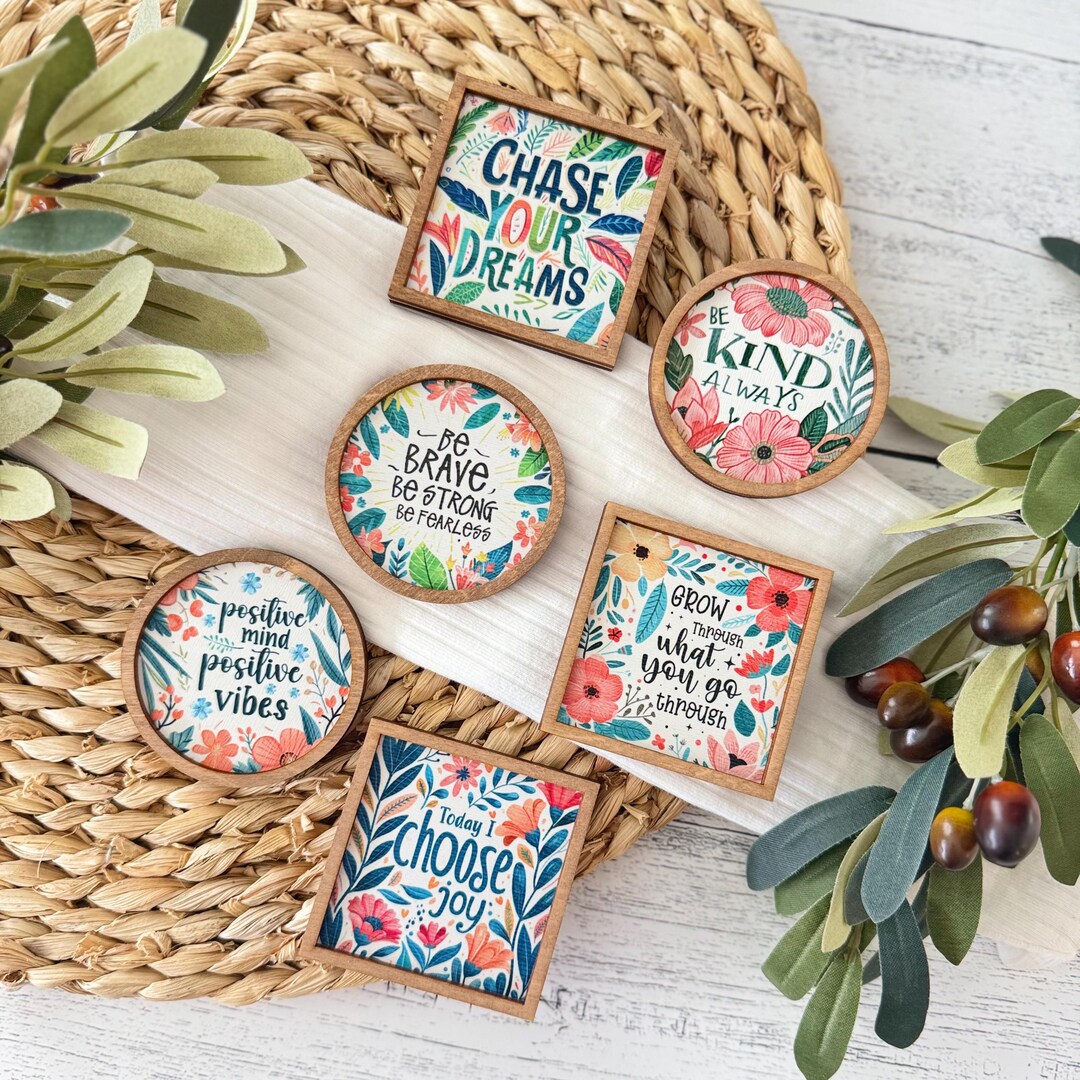 Affirmation Refrigerator Magnets // Inspirational Daily Reminder Wooden ...