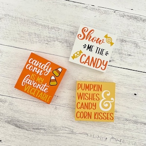 Tier Tray Signs // Candy Corn Themed Signs // Halloween Decor // Tiered ...