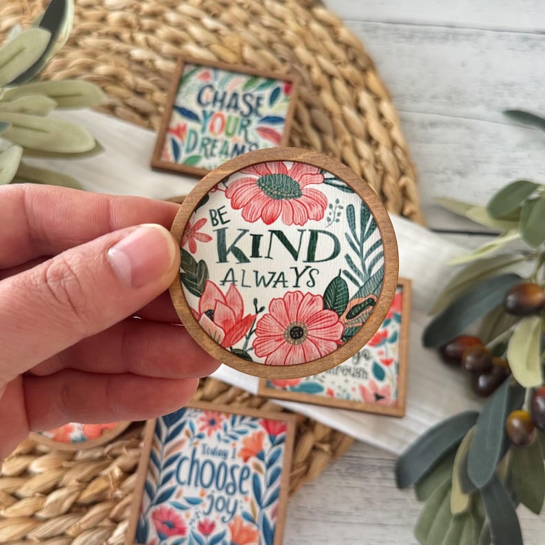 Affirmation Refrigerator Magnets // Inspirational Daily Reminder Wooden ...