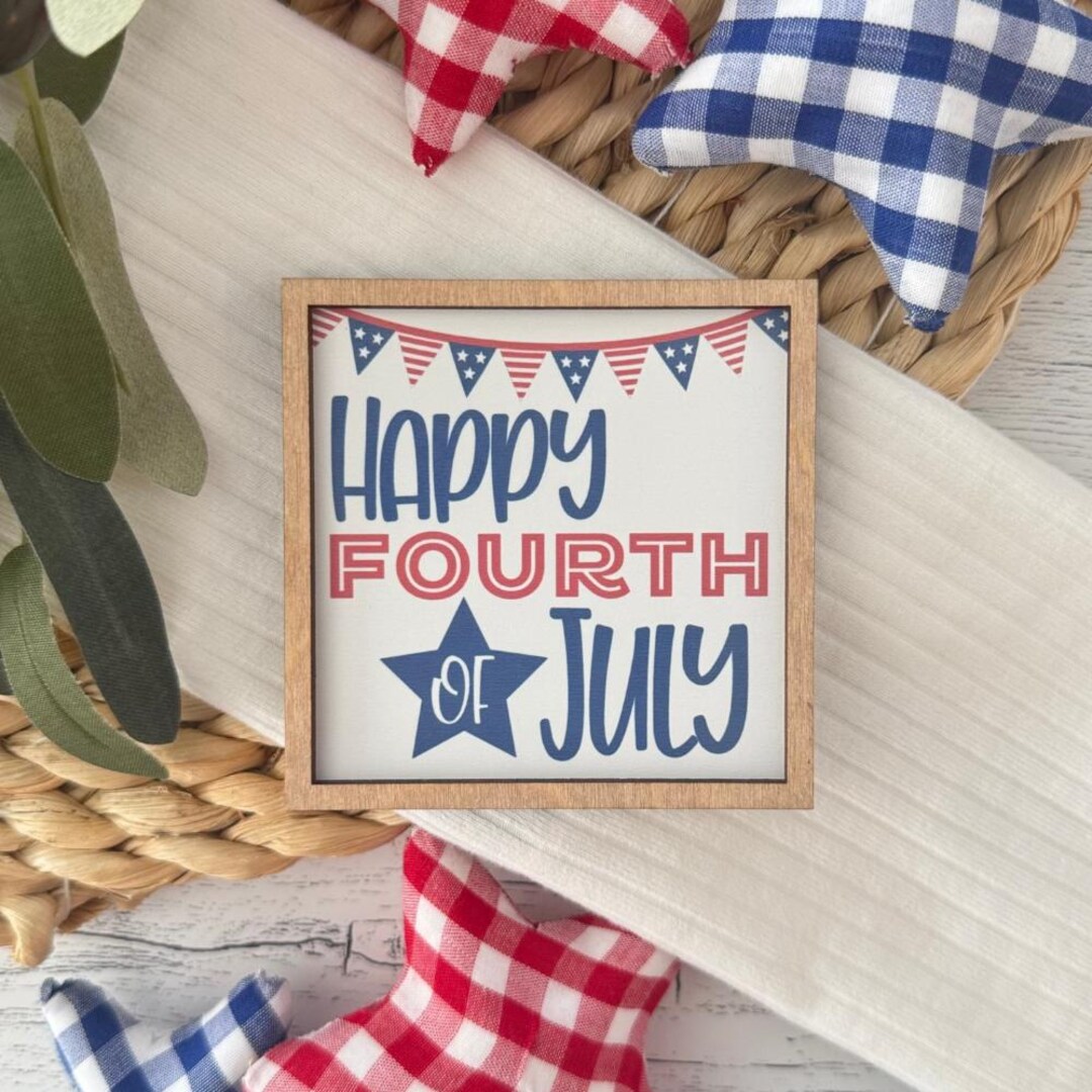 Mini Framed 4th of July Sign // Happy Fourth of July Sign // Mini 4th ...