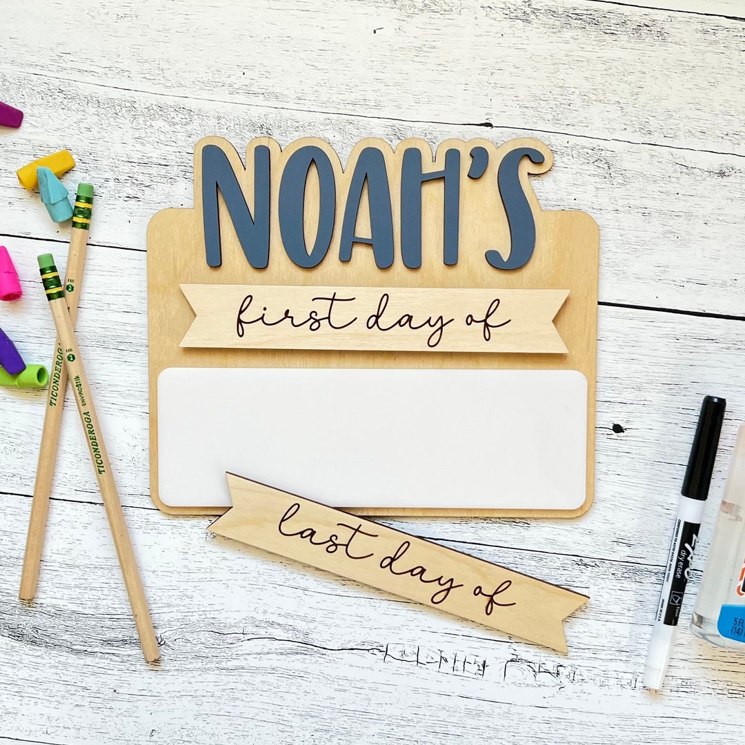 Personalized First Last Day of School School Photo Prop Sign // Dry ...