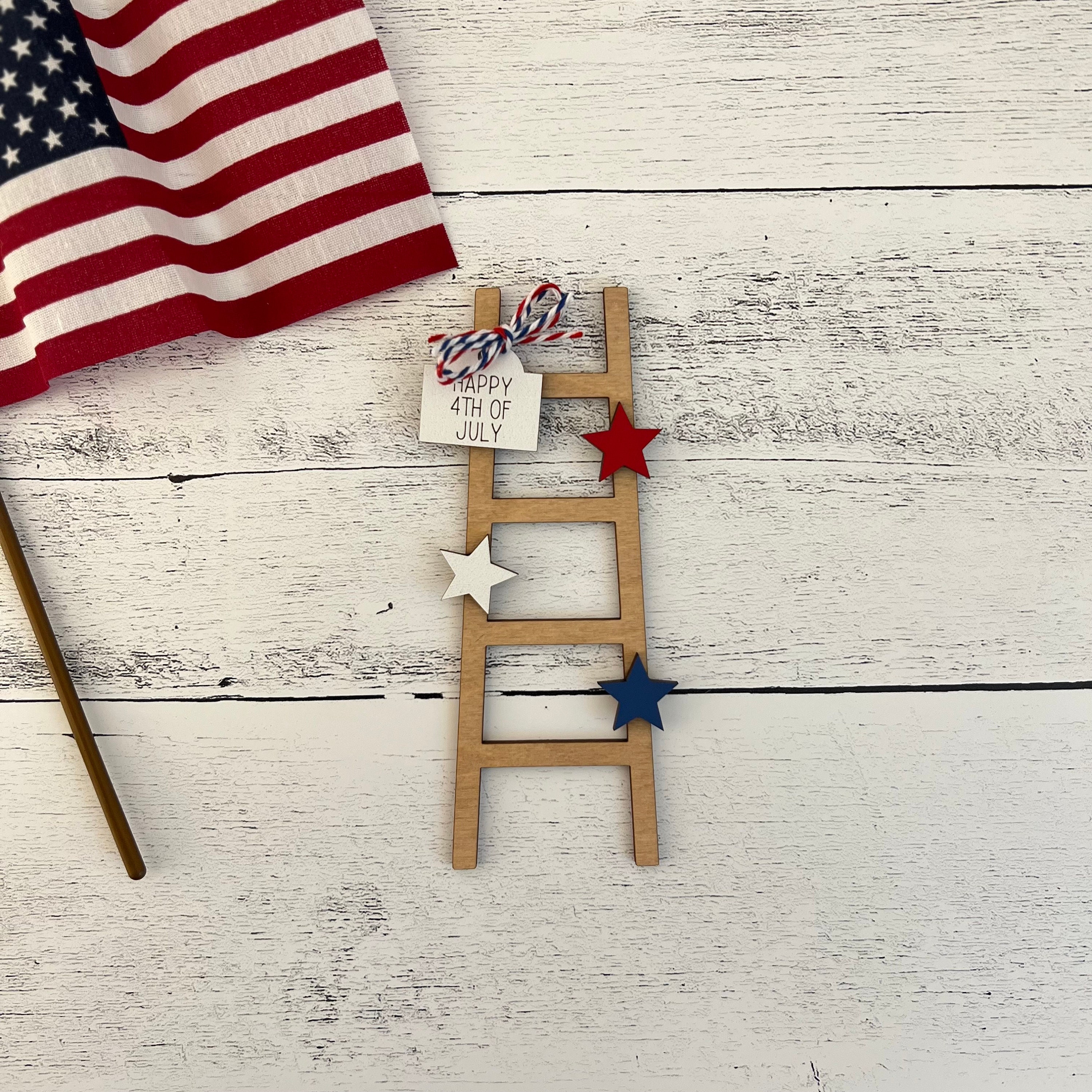 4th of July Accent Tiered Tray Decor // July Fourth Tiered Tray Decor ...