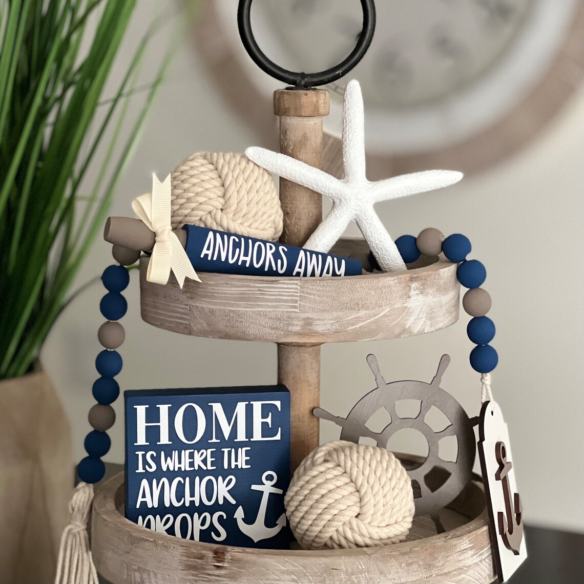 BUNDLE // Nautical Themed Tiered Tray Decor // Nautical Tier - Etsy