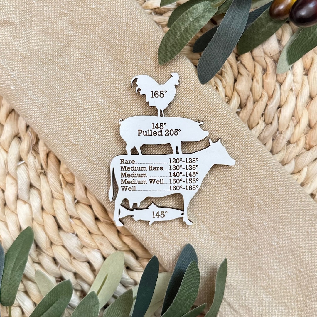 Meat Temperature Refrigerator Magnet // Magnetic Meat Temperature Guide ...