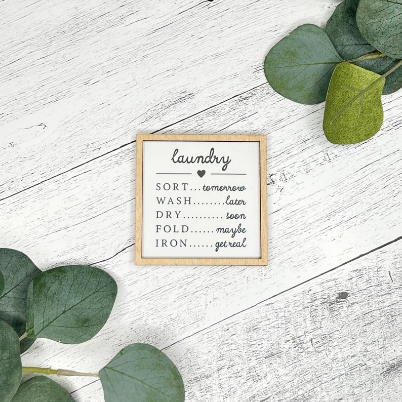 Mini Framed Laundry Themed Sign // Laundry List // Mini - Etsy